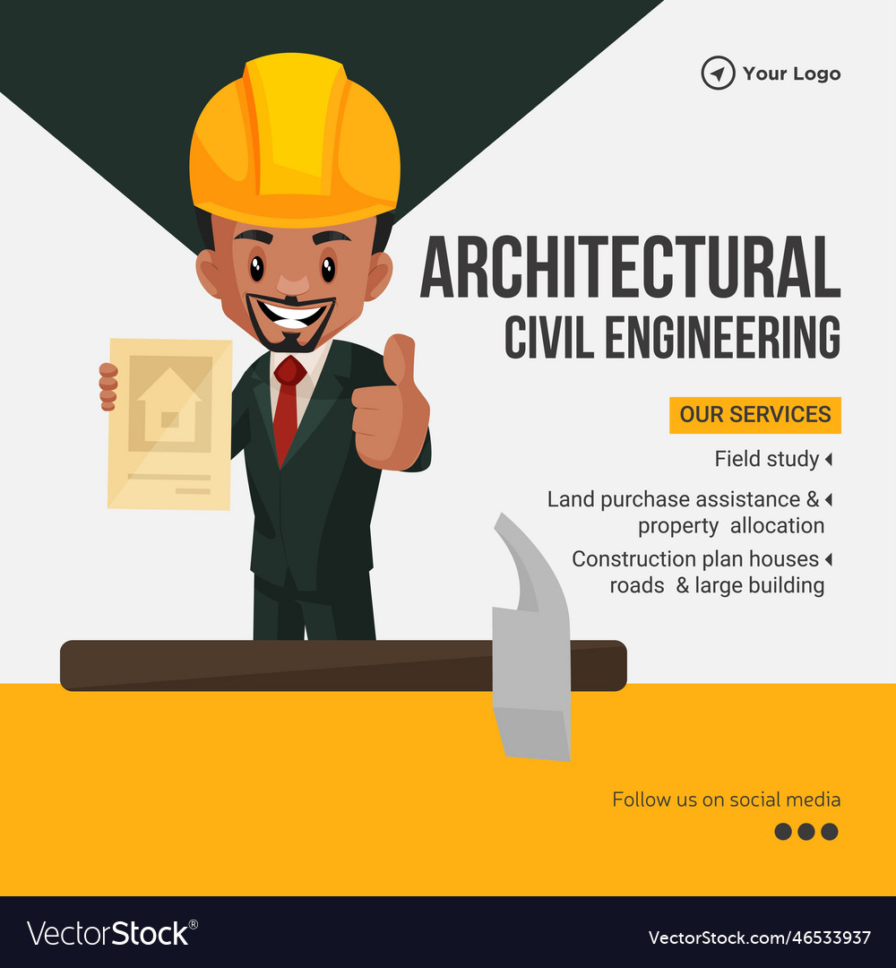 Architecture banner design template Royalty Free Vector