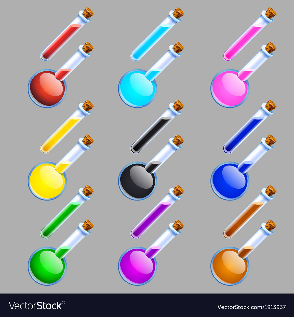 Colorful flasks Royalty Free Vector Image - VectorStock