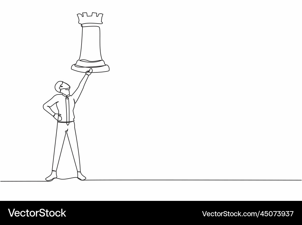 Continuous one line drawing of businessman Vector Image
