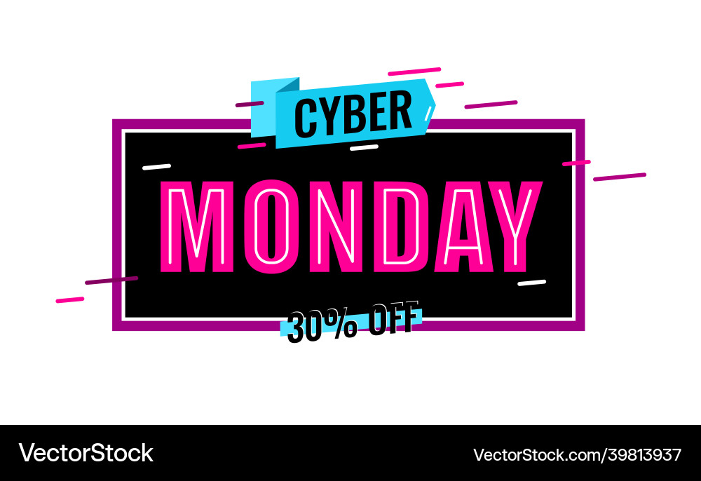 Cyber monday logo design red word monday Vector Image