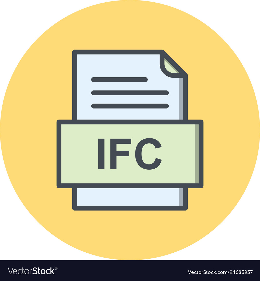 Ifc file document icon Royalty Free Vector Image