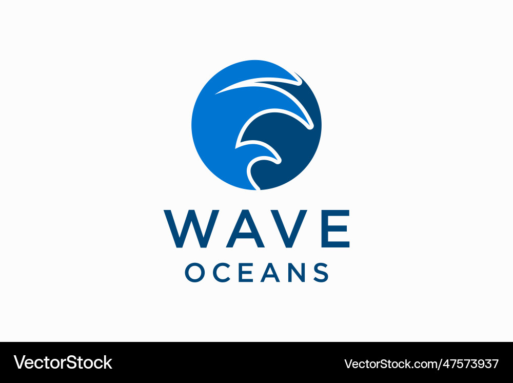 Luxury blue line logo design with simple and Vector Image