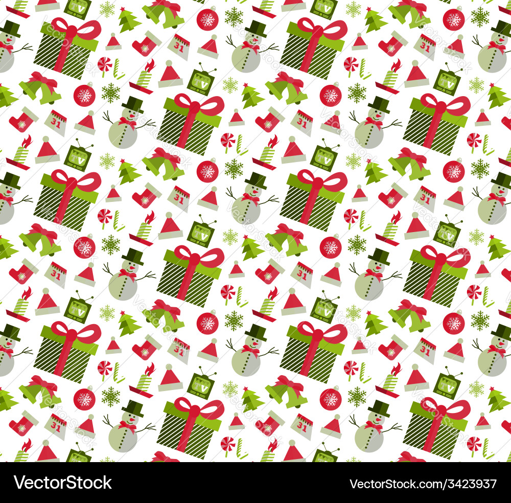 Seamless pattern with christmas elements Vector Image