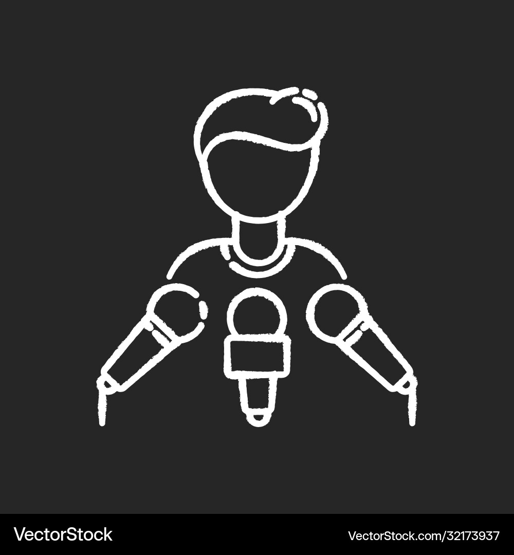 Spokesperson chalk white icon on black background Vector Image