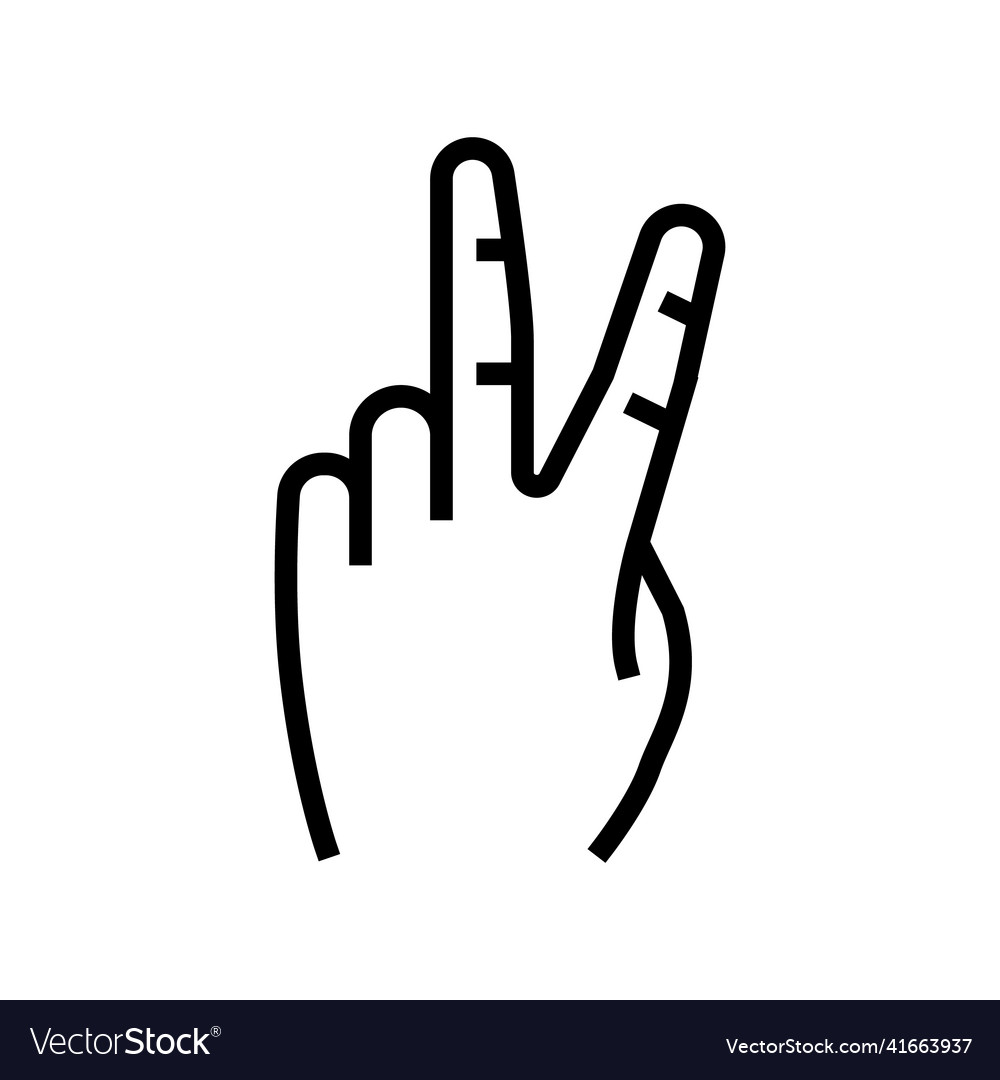 Victory hand gesture line icon Royalty Free Vector Image Victory hand gesture line icon Royalty Free Vector Image