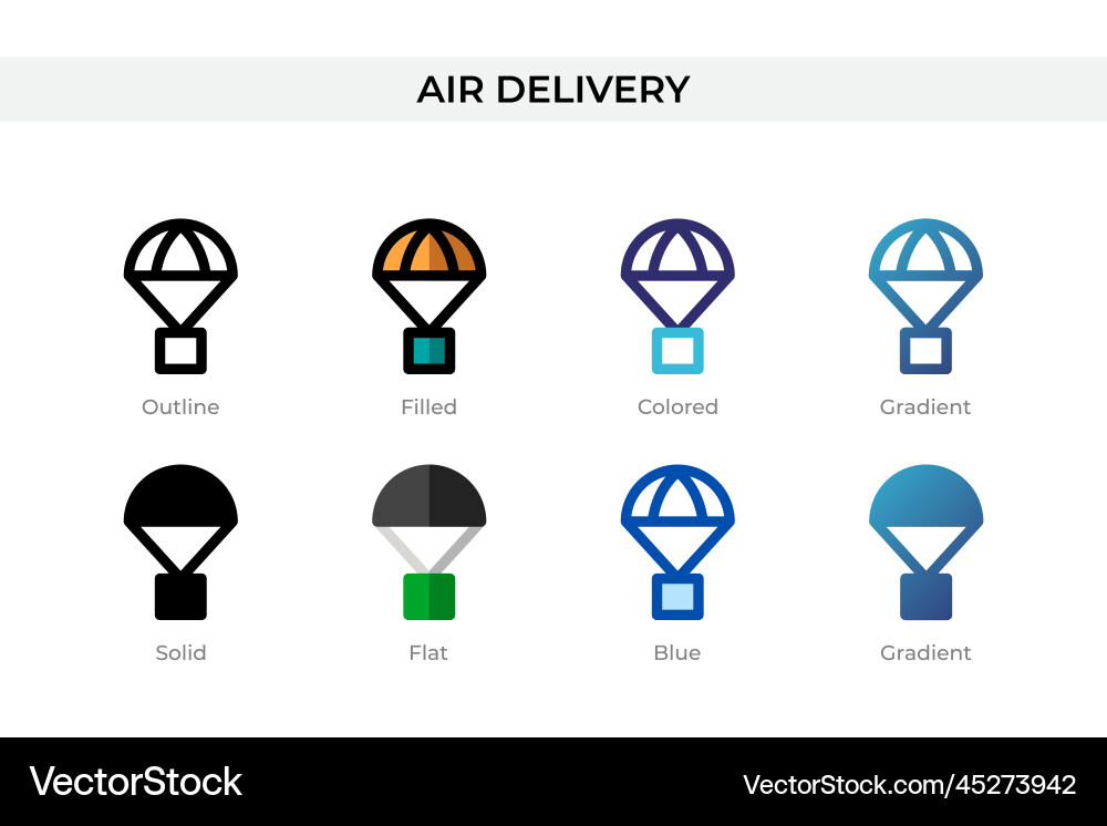 Air delivery icon in different style delivery Vector Image