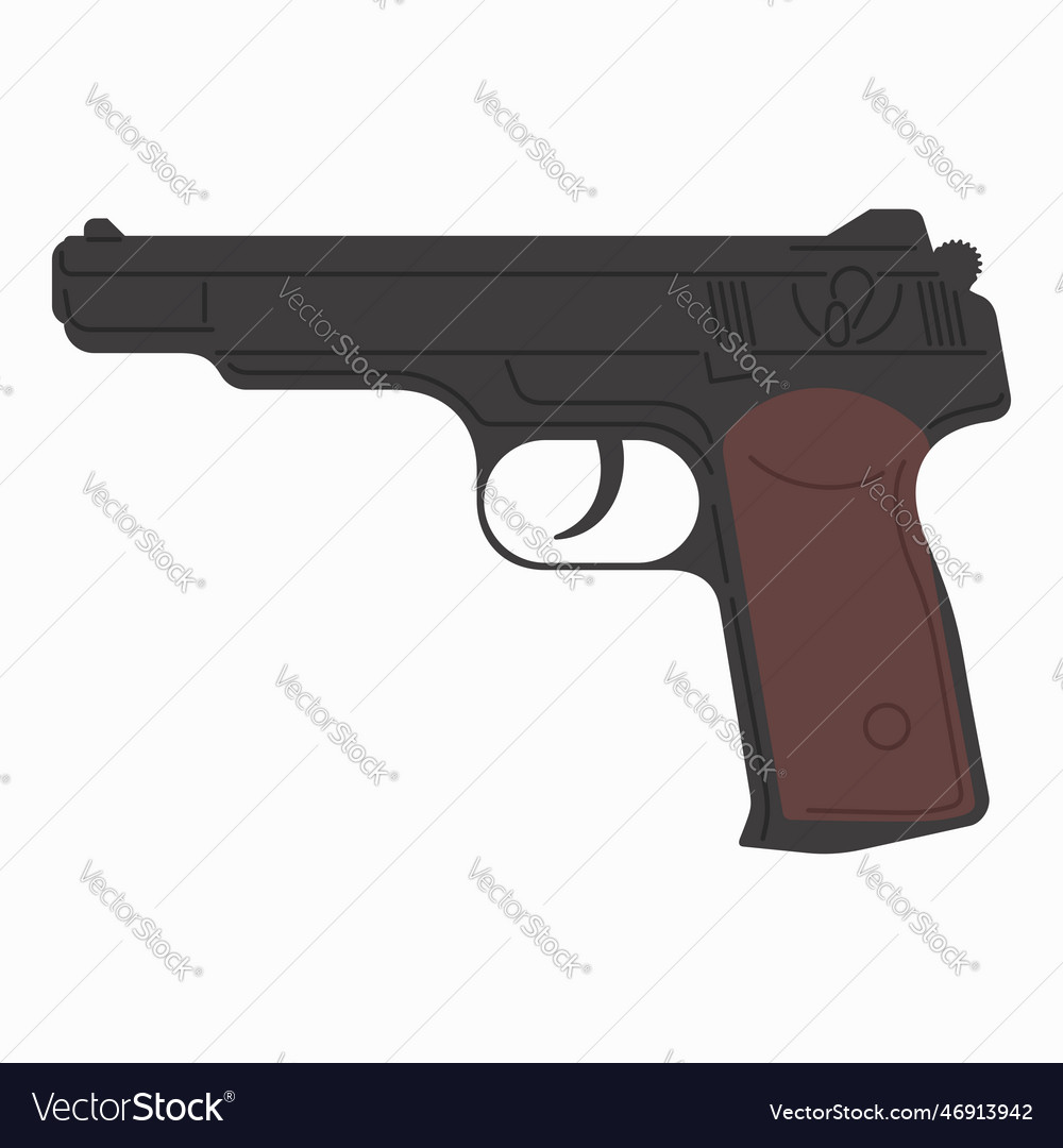 Automatic self loading machine pistol Royalty Free Vector