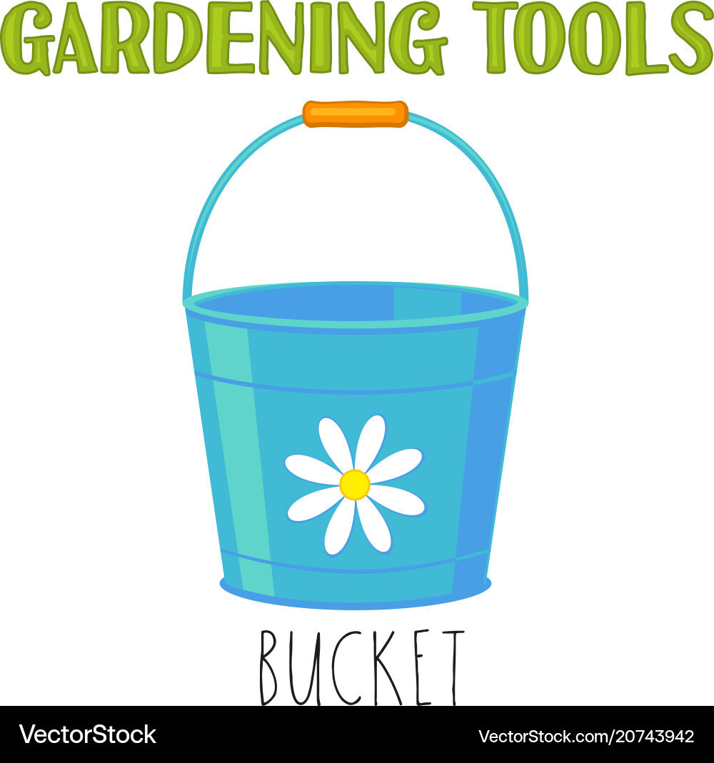 Bright colorful cartoon bucket Royalty Free Vector Image