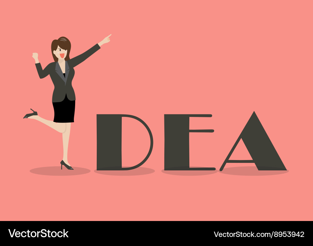 Business woman idea concept Royalty Free Vector Image