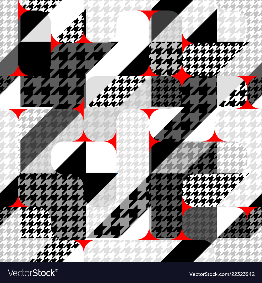 Classic hounds-tooth pattern in a patchwork Vector Image