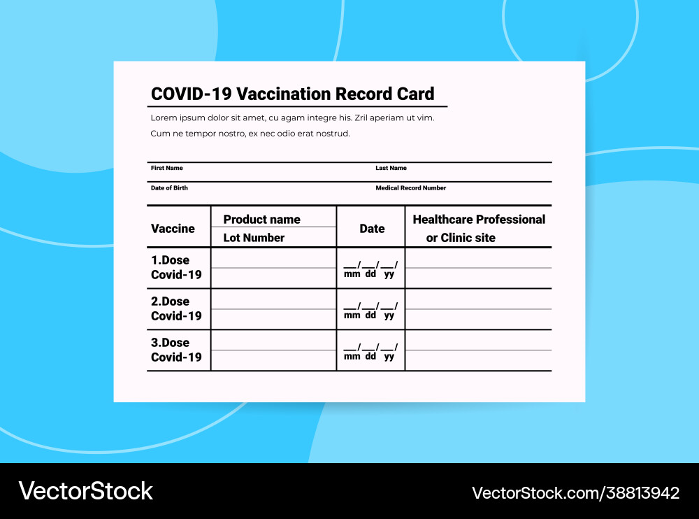 Covid19-19 vaccination record card global immunity