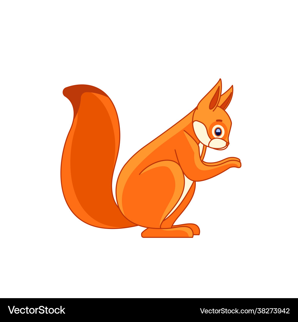 Cute squirrel cartoon character a mammalian Vector Image