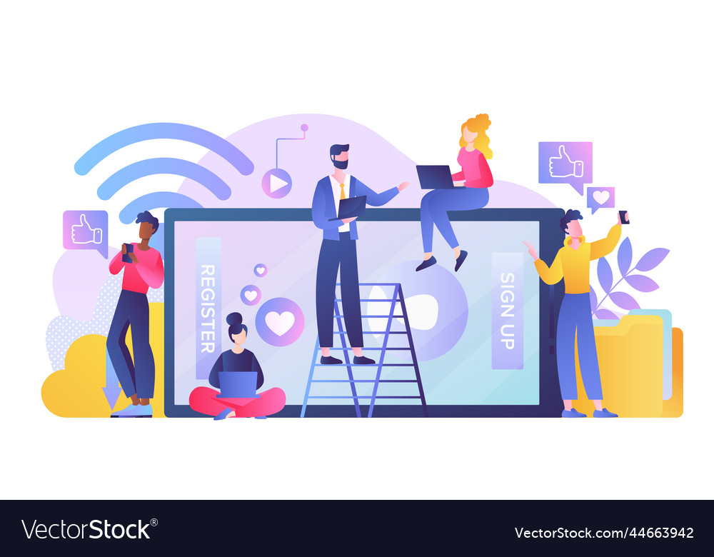 Digital device users Royalty Free Vector Image