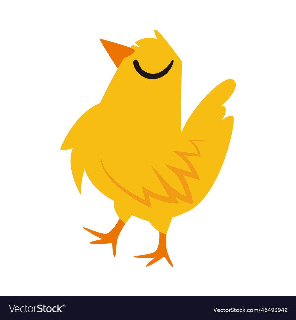 Flat cute chick Royalty Free Vector Image - VectorStock