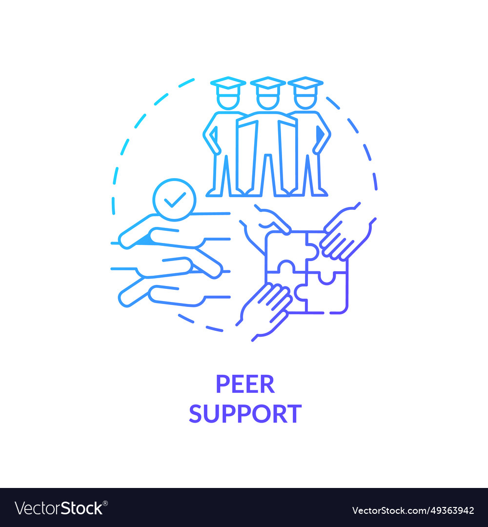 Gradient line icon peer support concept Royalty Free Vector