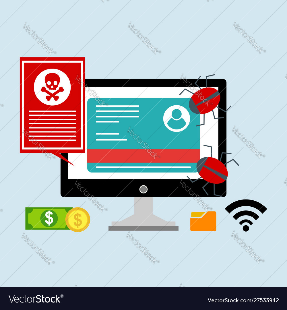 Hacker activity computeralert notification Vector Image