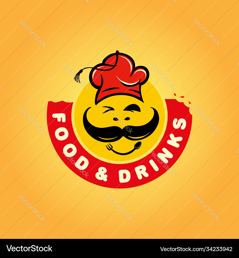Hat turkish chef food and drinks modern logo Vector Image