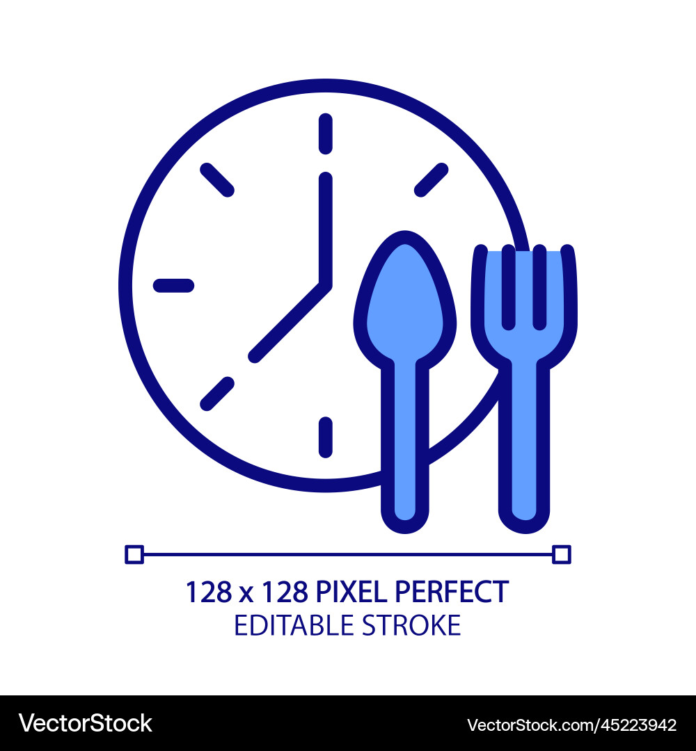 Lunchtime pixel perfect rgb color icon Royalty Free Vector