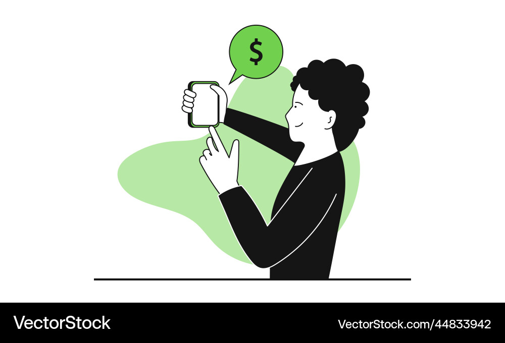 Man holding smartphone concept business app Vector Image