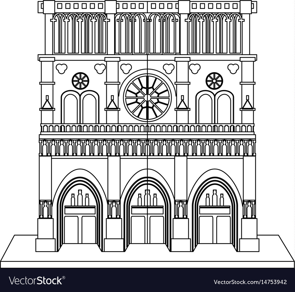 Notre dame de paris cathedral icon image Vector Image Notre dame de paris cathedral icon image Vector Image