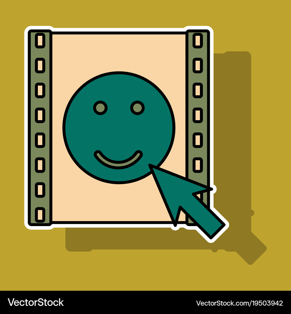 Sticker play sign flat style icon on background Vector Image