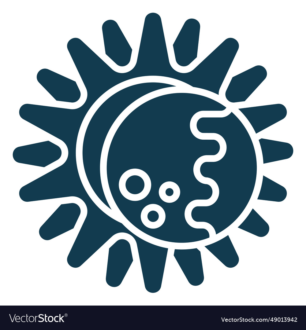 Sun eclipse geometric cut out simple Royalty Free Vector