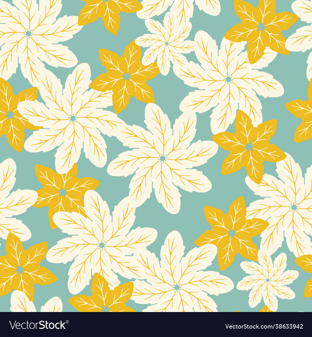 Sunshine florals seamless pattern Royalty Free Vector Image