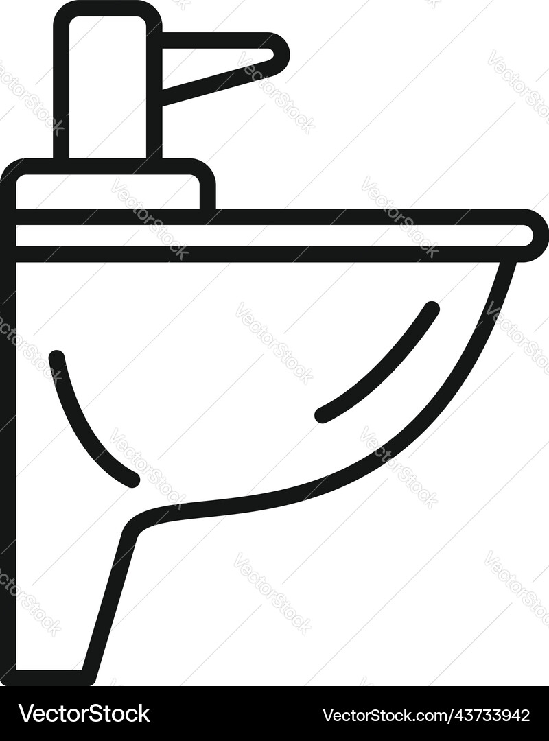 Tube basin icon outline water pipe Royalty Free Vector Image