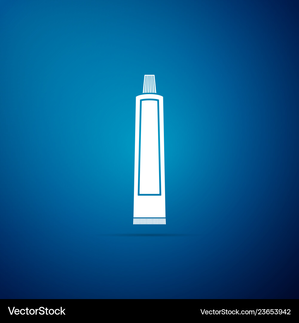 Tube of toothpaste icon on blue background Vector Image