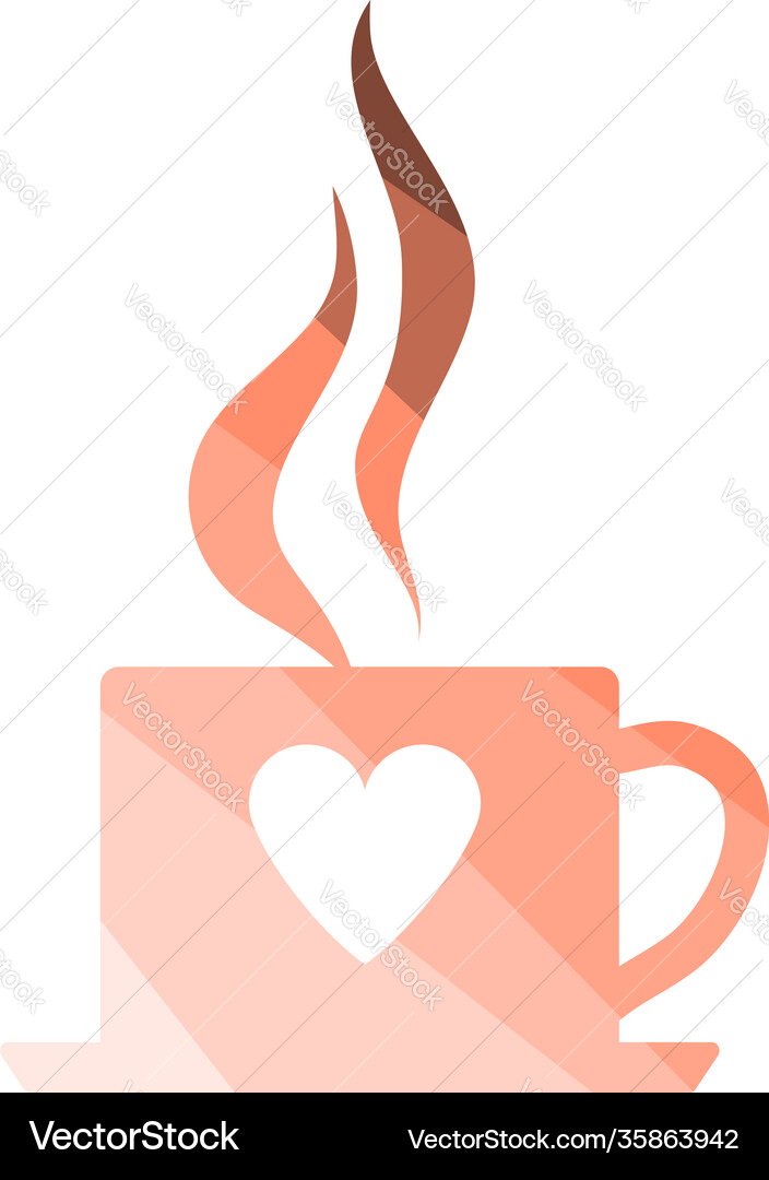 Valentine day coffee icon Royalty Free Vector Image