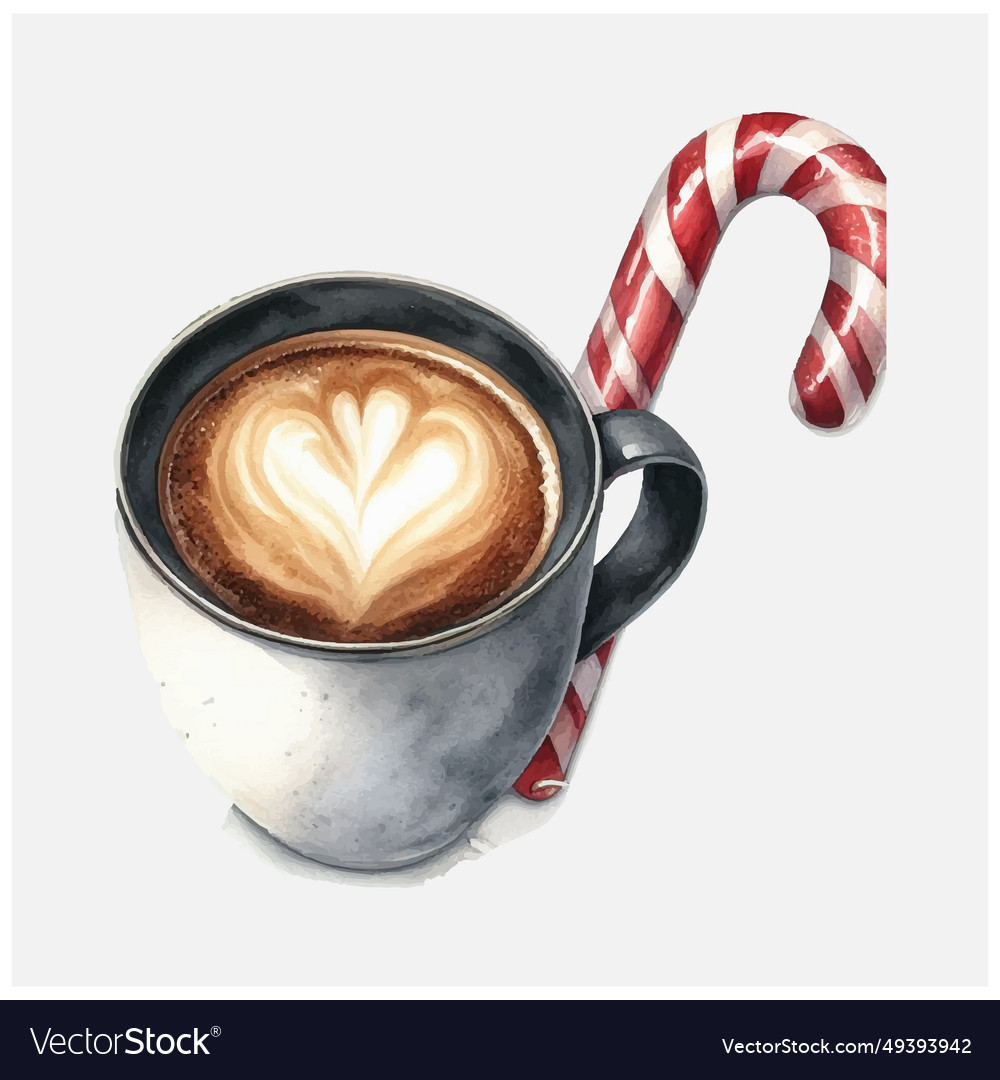 Watercolor christmas coffee file Royalty Free Vector Image