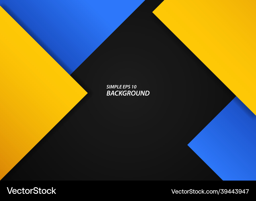 Abstract blue and yellow squares on black Vector Image