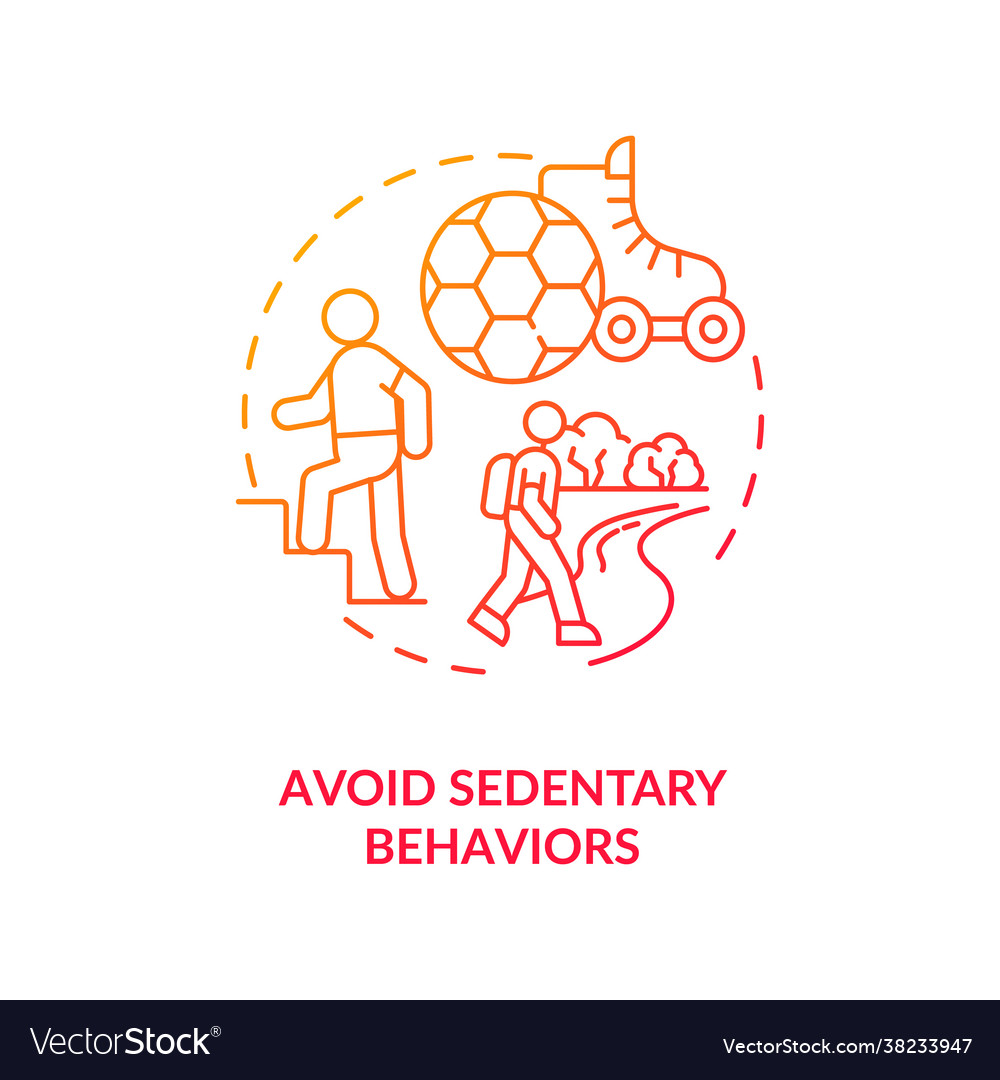Avoid sedentary behaviors concept icon Royalty Free Vector