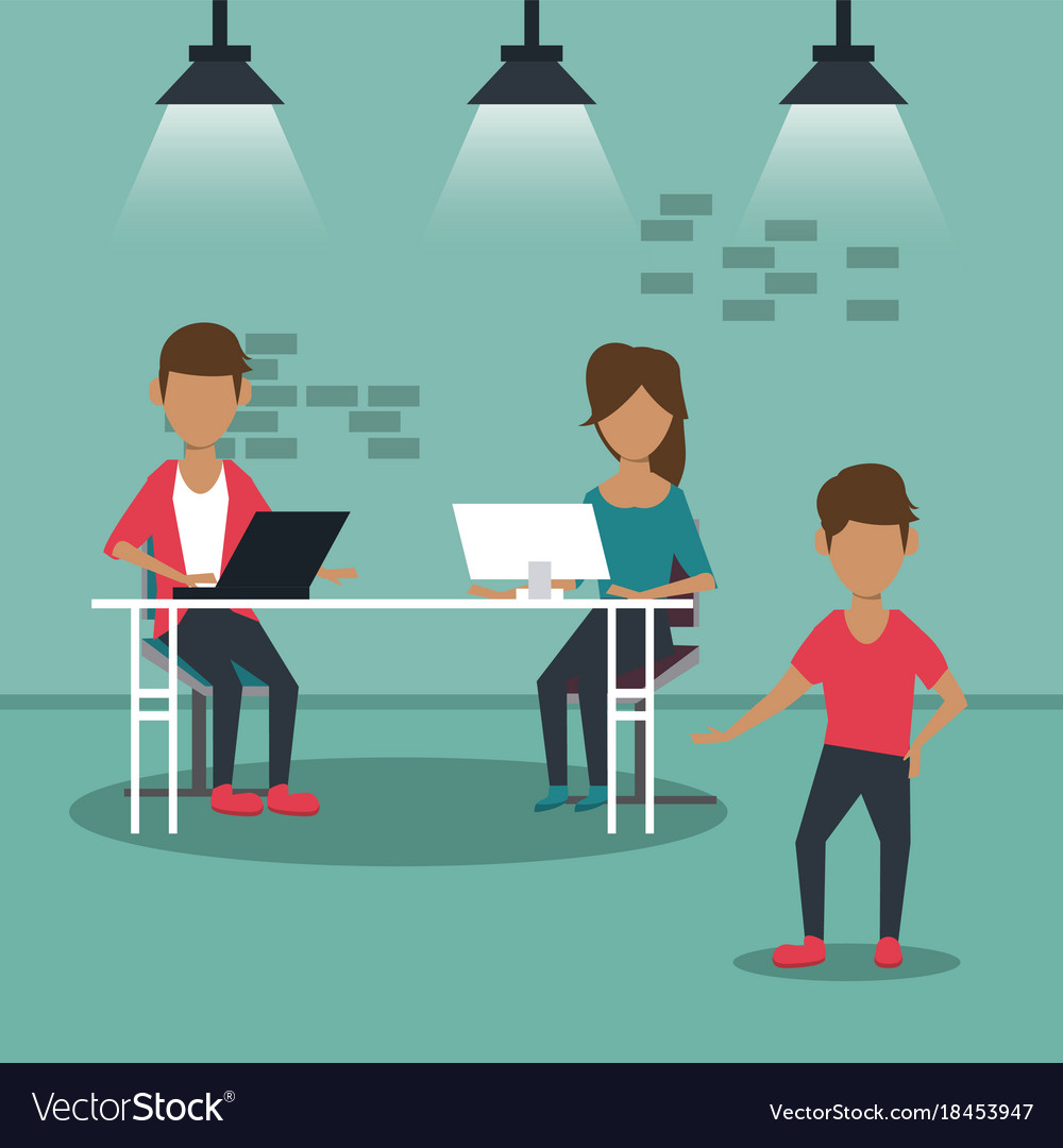 Business coworking office Royalty Free Vector Image