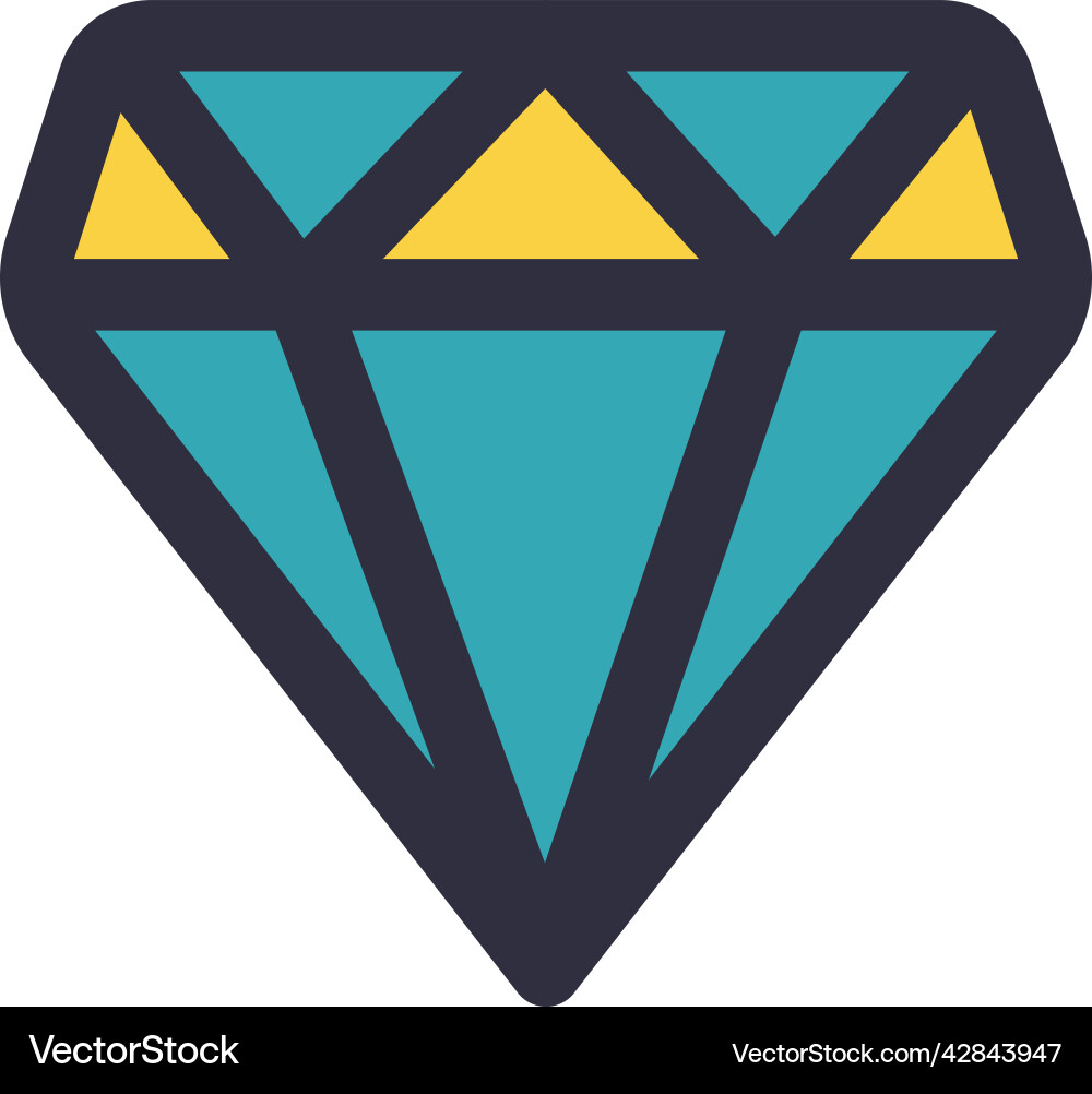 Diamond precious gem stone icon flat jewel Vector Image