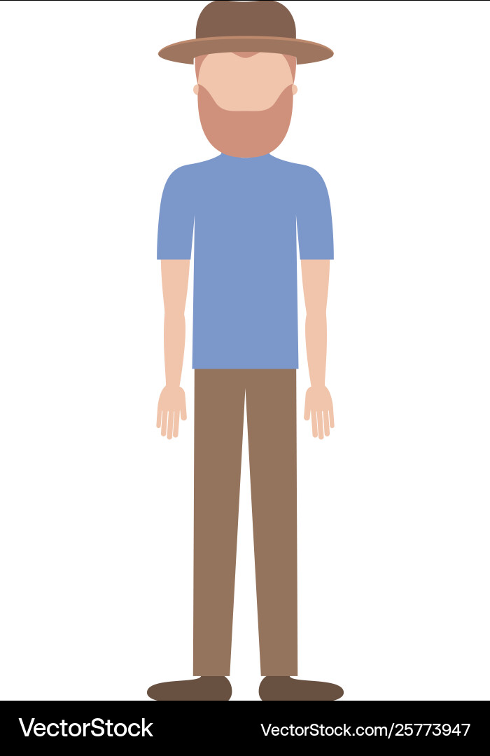 Faceless man with hat and t-shirt pants Royalty Free Vector