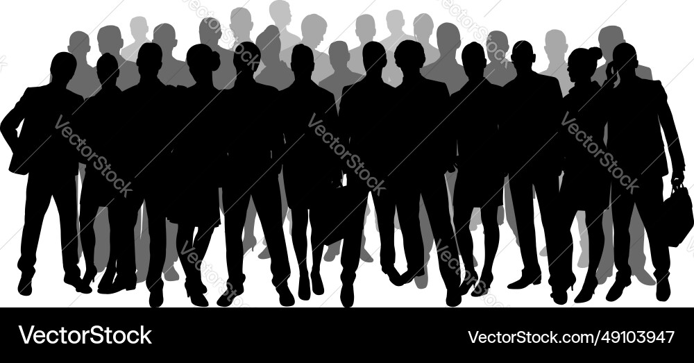 Group of people crowd - silhouettes Royalty Free Vector