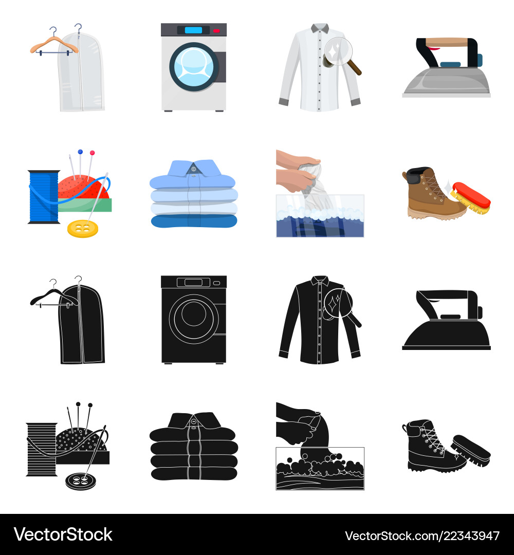 Isolated object of laundry and clean icon Vector Image