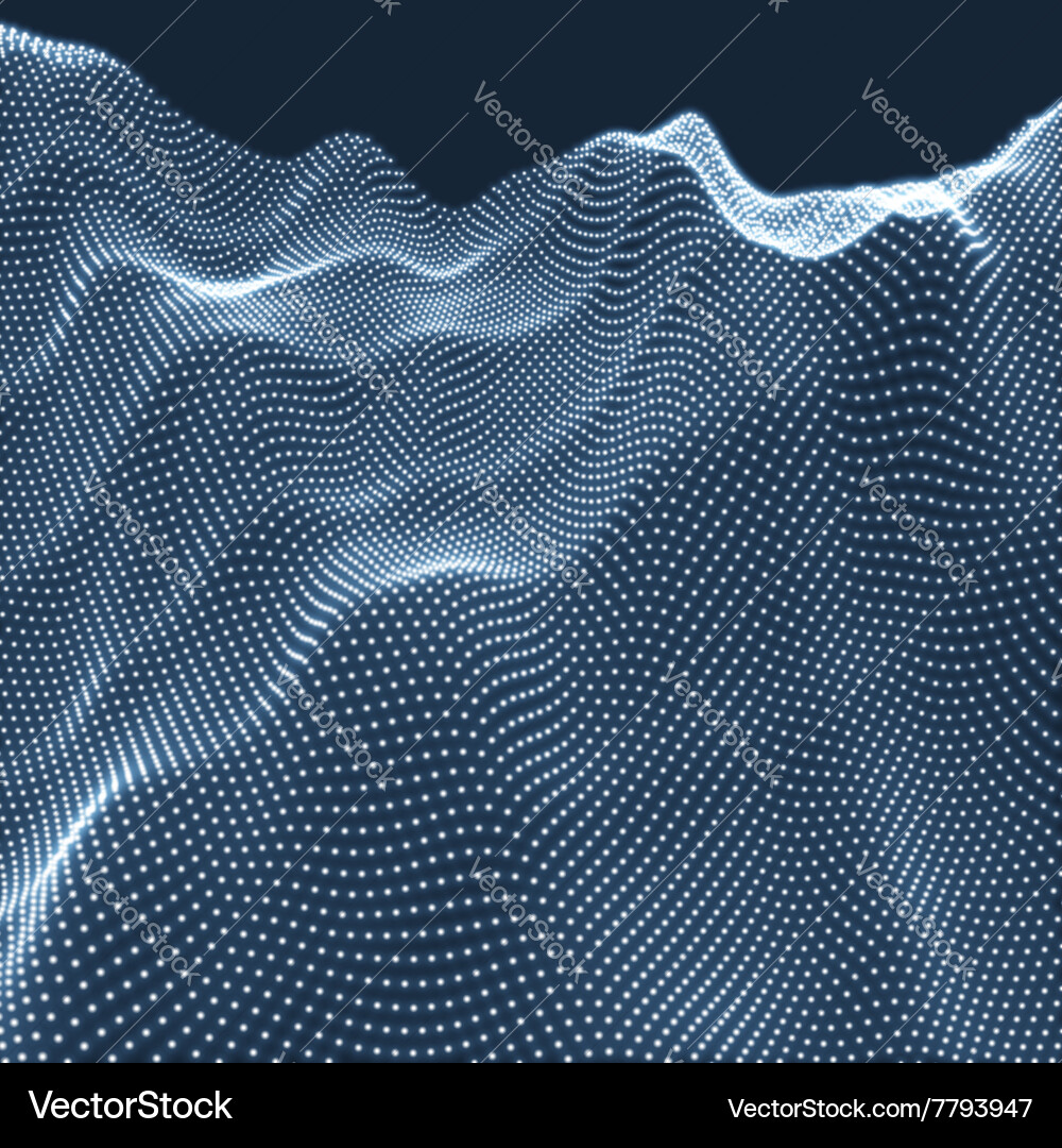 Landscape background grid 3d terrain Royalty Free Vector