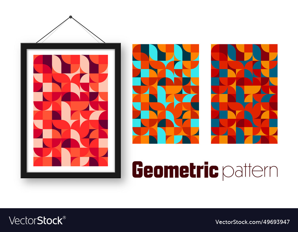 Picture frame with geometric trendy pattern Vector Image