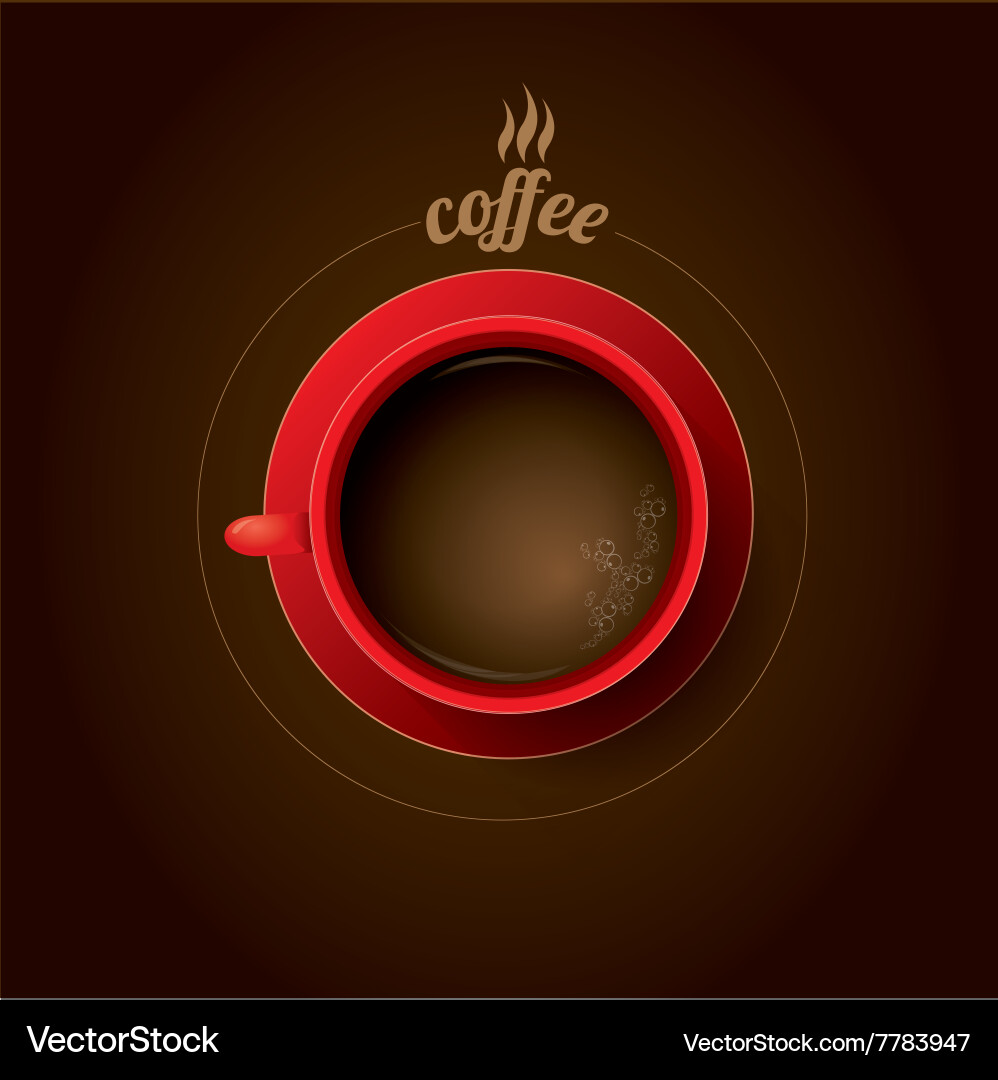 Red cup of coffee flat lay mug Royalty Free Vector Image