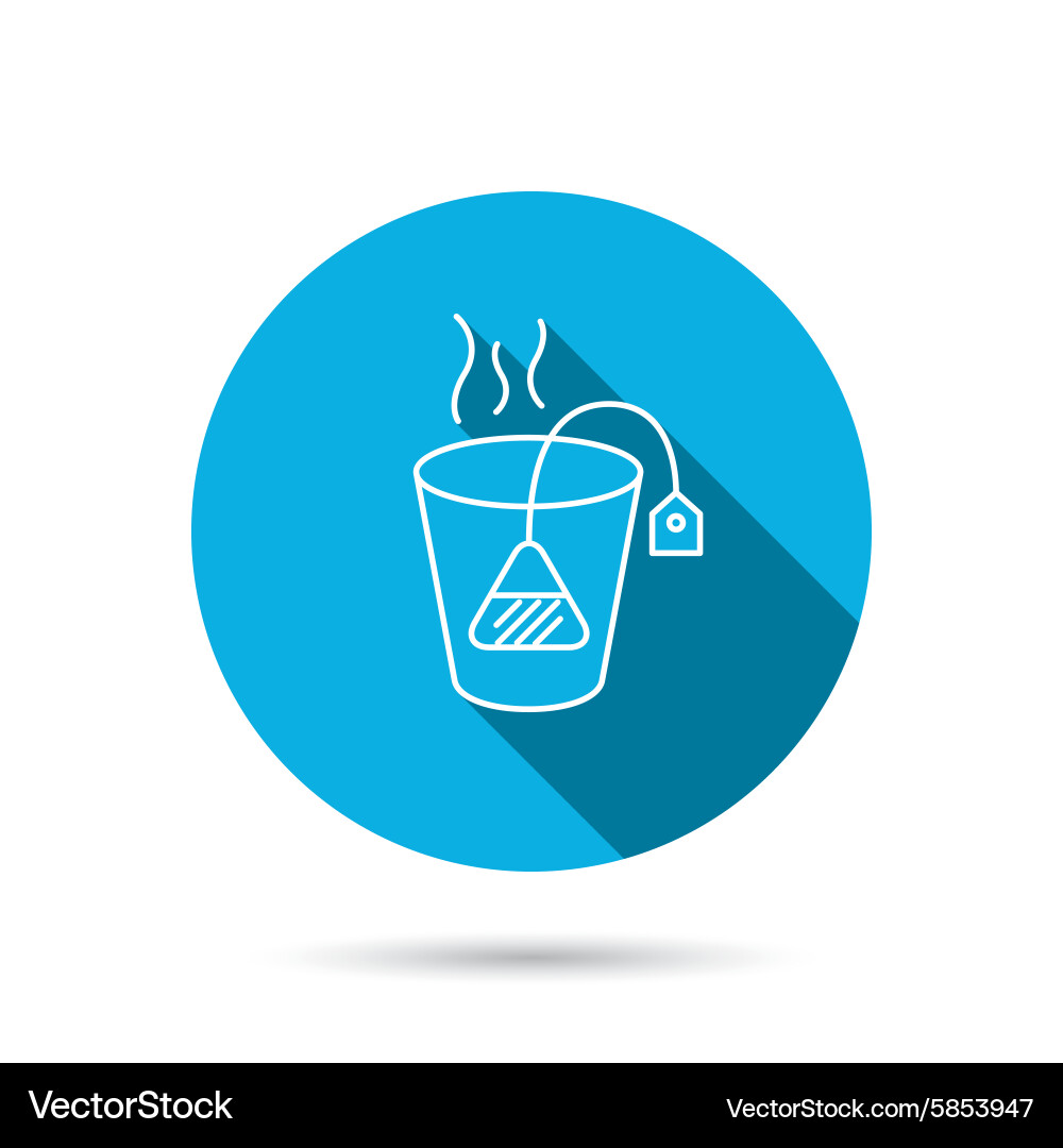 Tea bag icon natural hot drink sign Royalty Free Vector