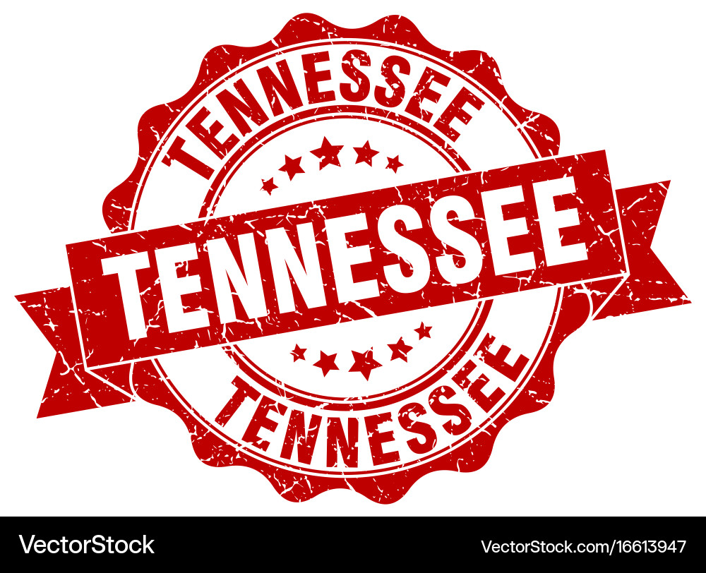 Tennessee round ribbon seal Royalty Free Vector Image