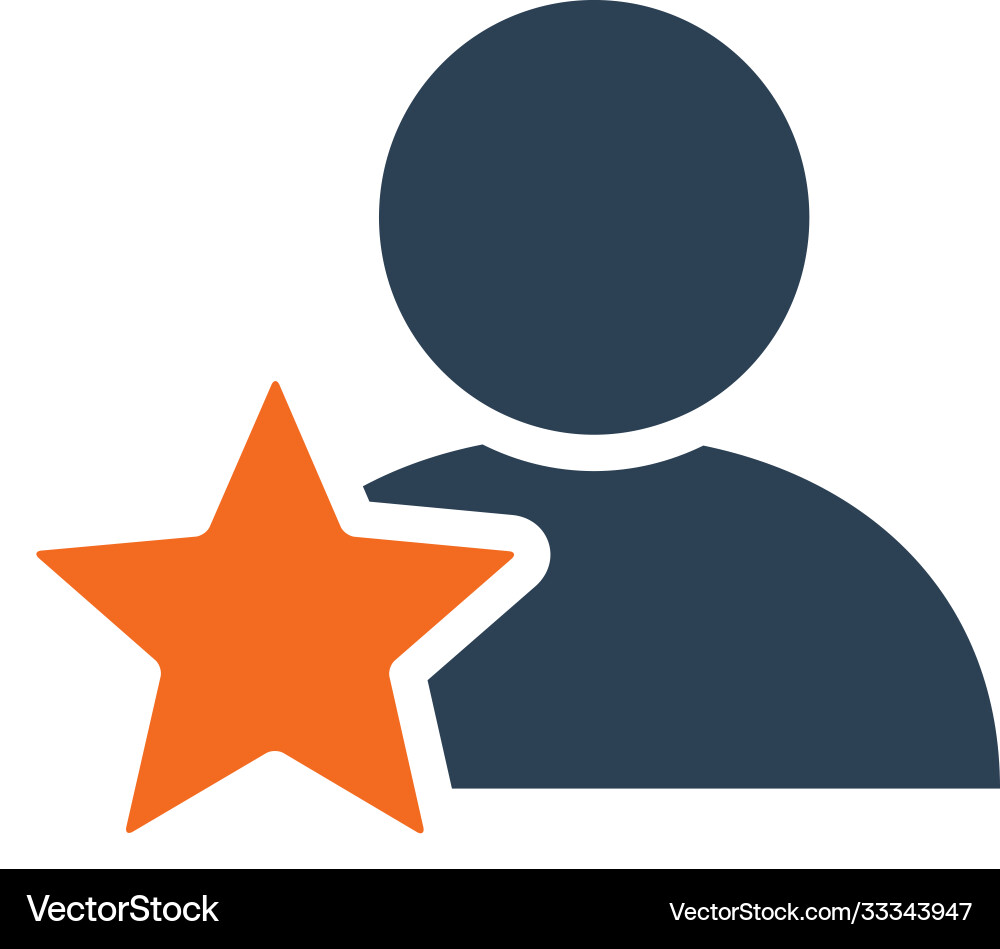 User profile with star line icon star rating Vector Image