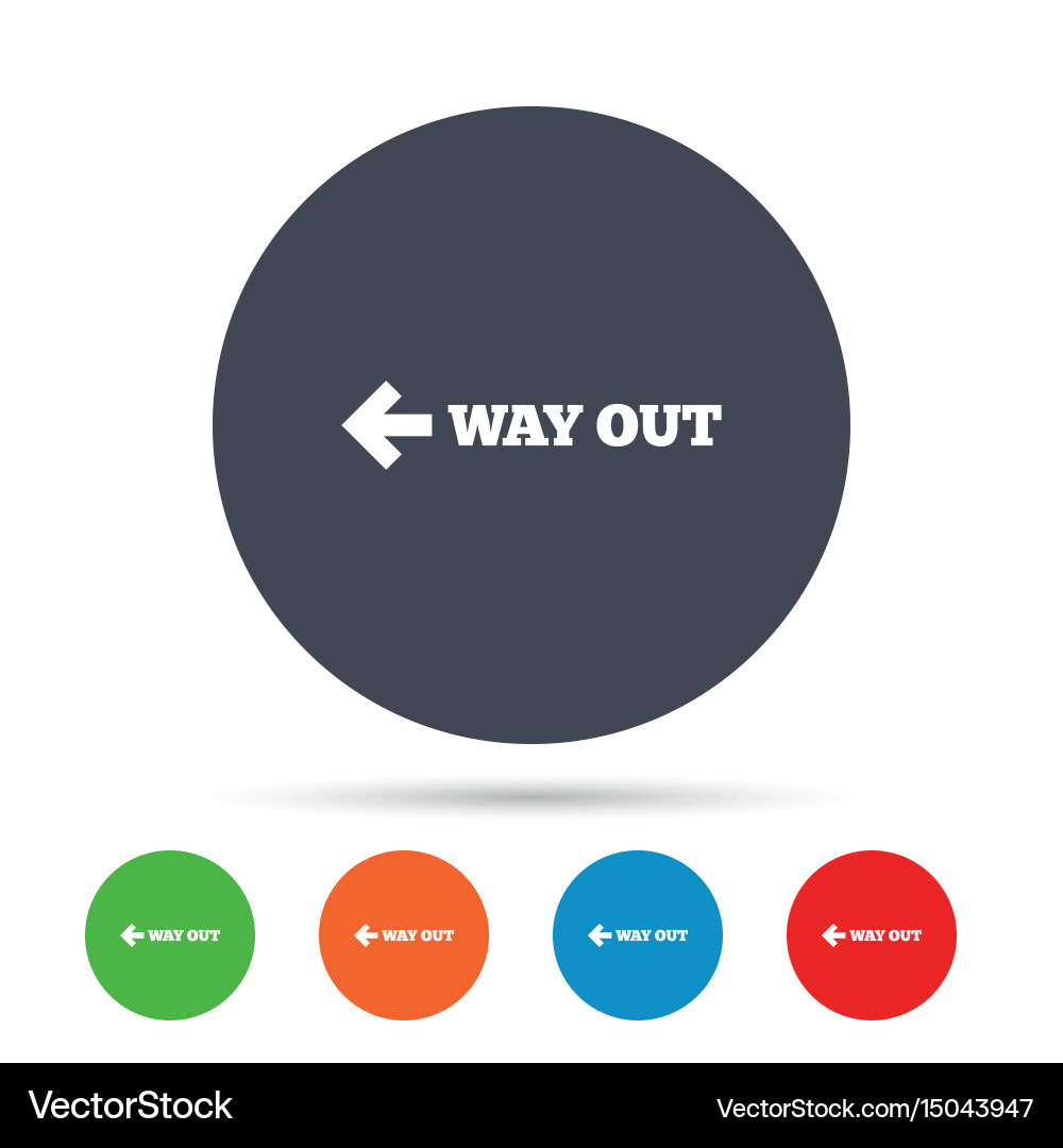 Way out left sign icon arrow symbol Royalty Free Vector