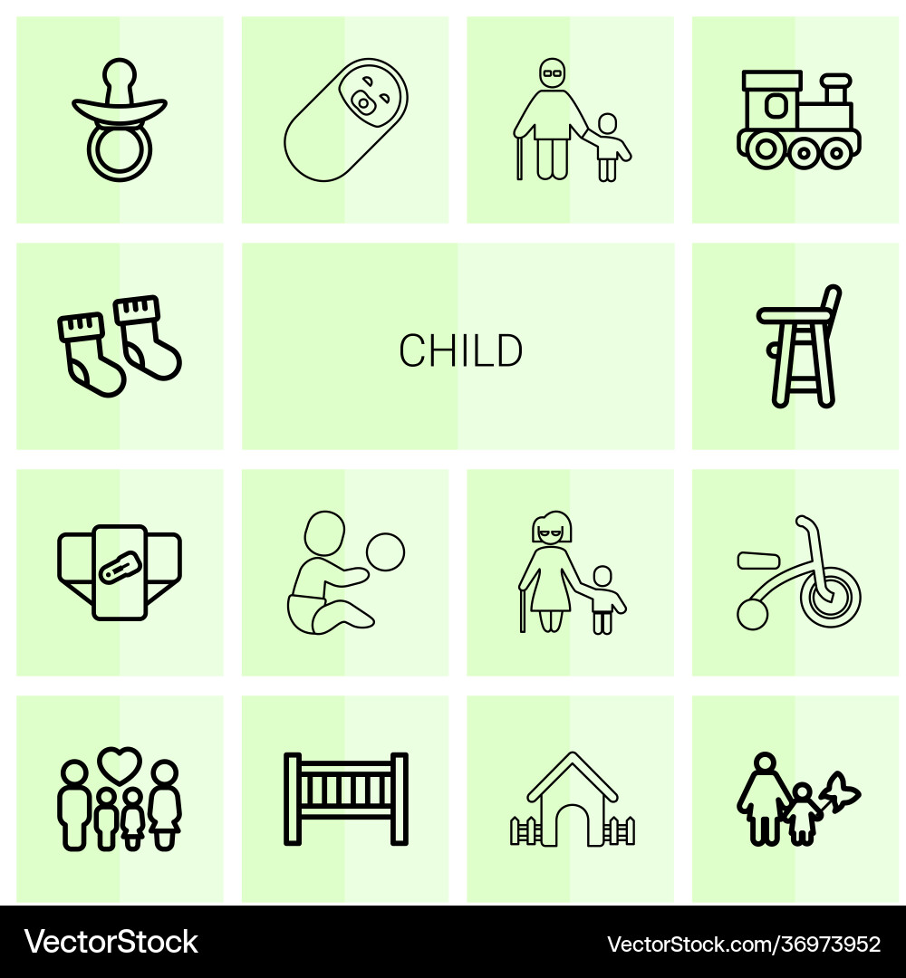 14 child icons Royalty Free Vector Image - VectorStock
