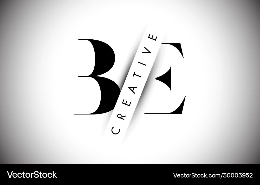 Be b e letter logo with creative shadow cut Vector Image