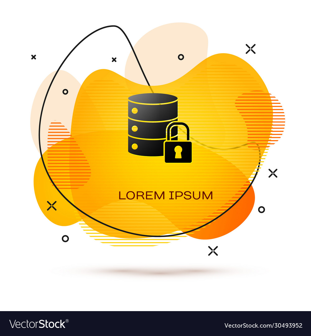 Black server security with closed padlock icon Vector Image