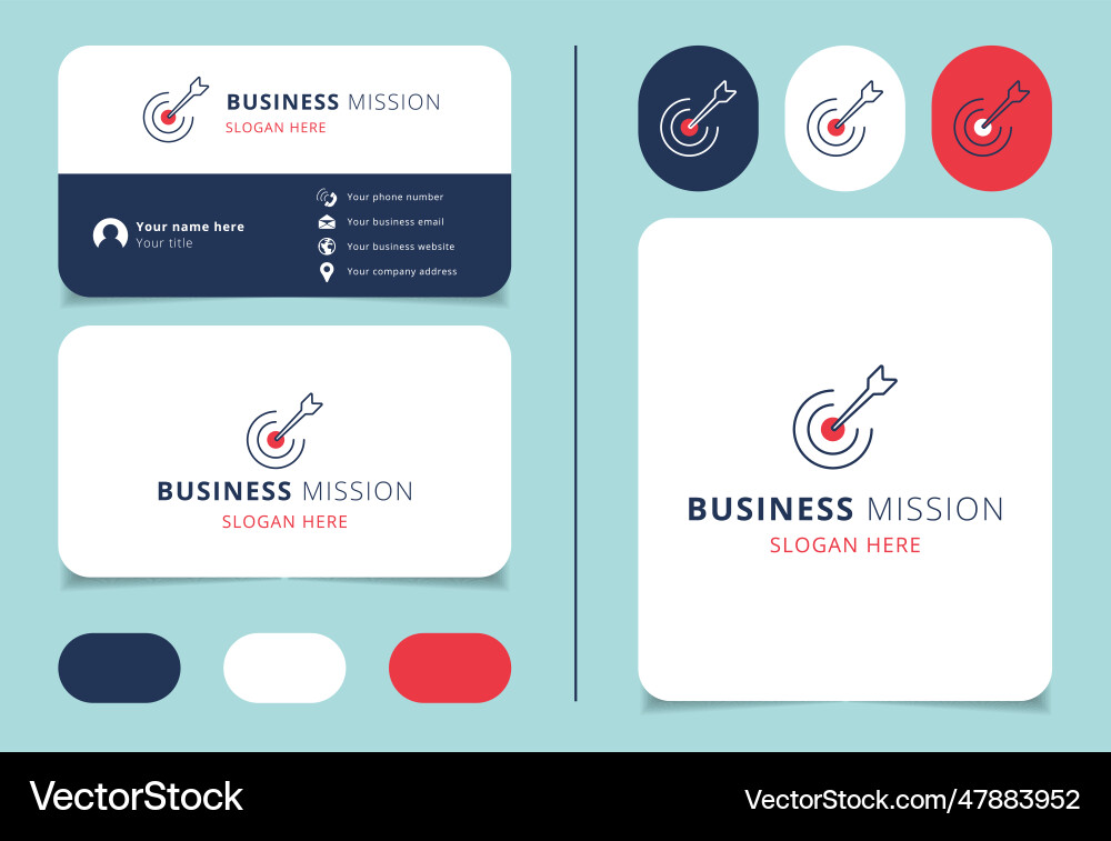 Business mission logo design with editable slogan Vector Image