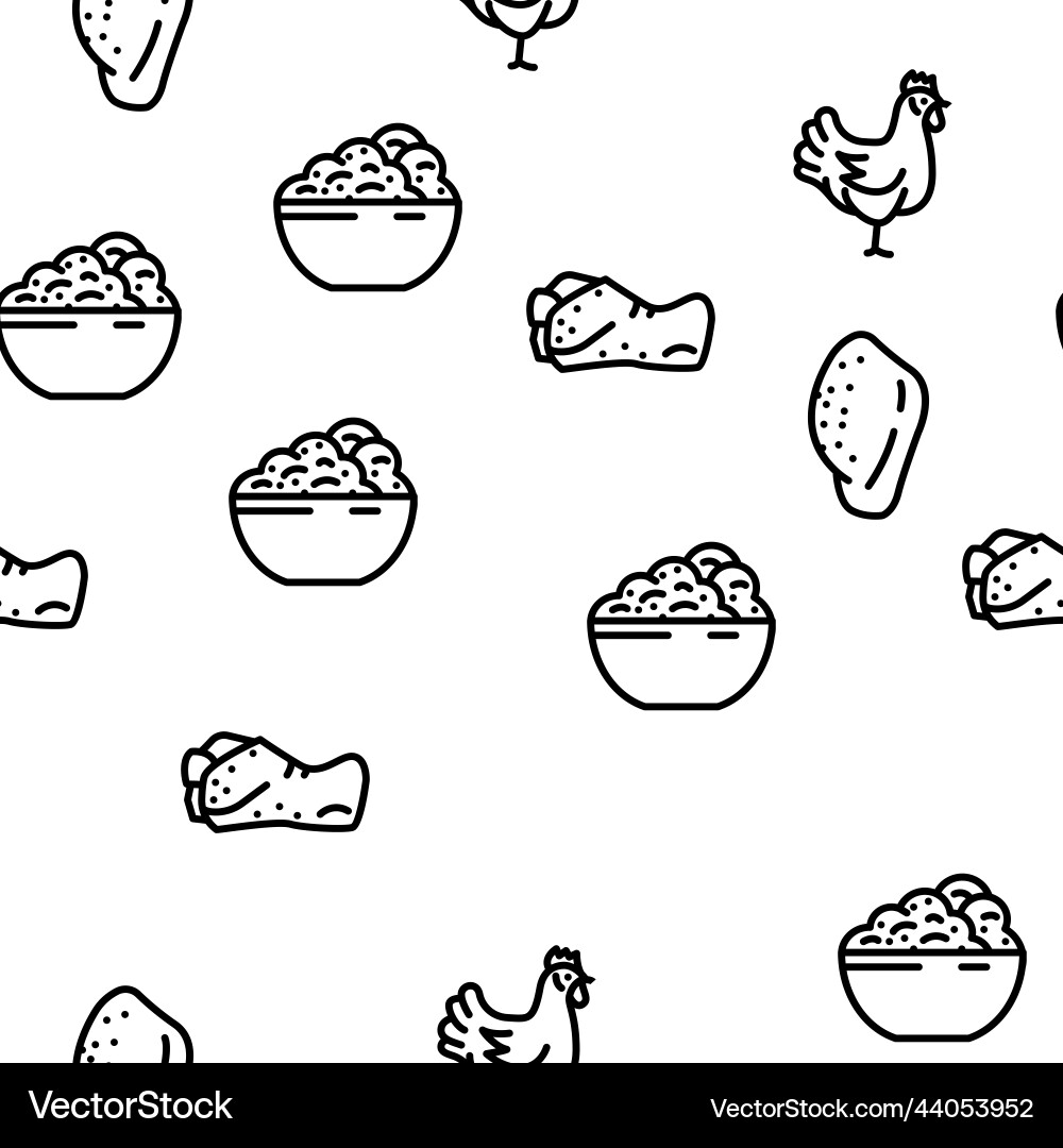 Chicken carcass meat and organs seamless Vector Image
